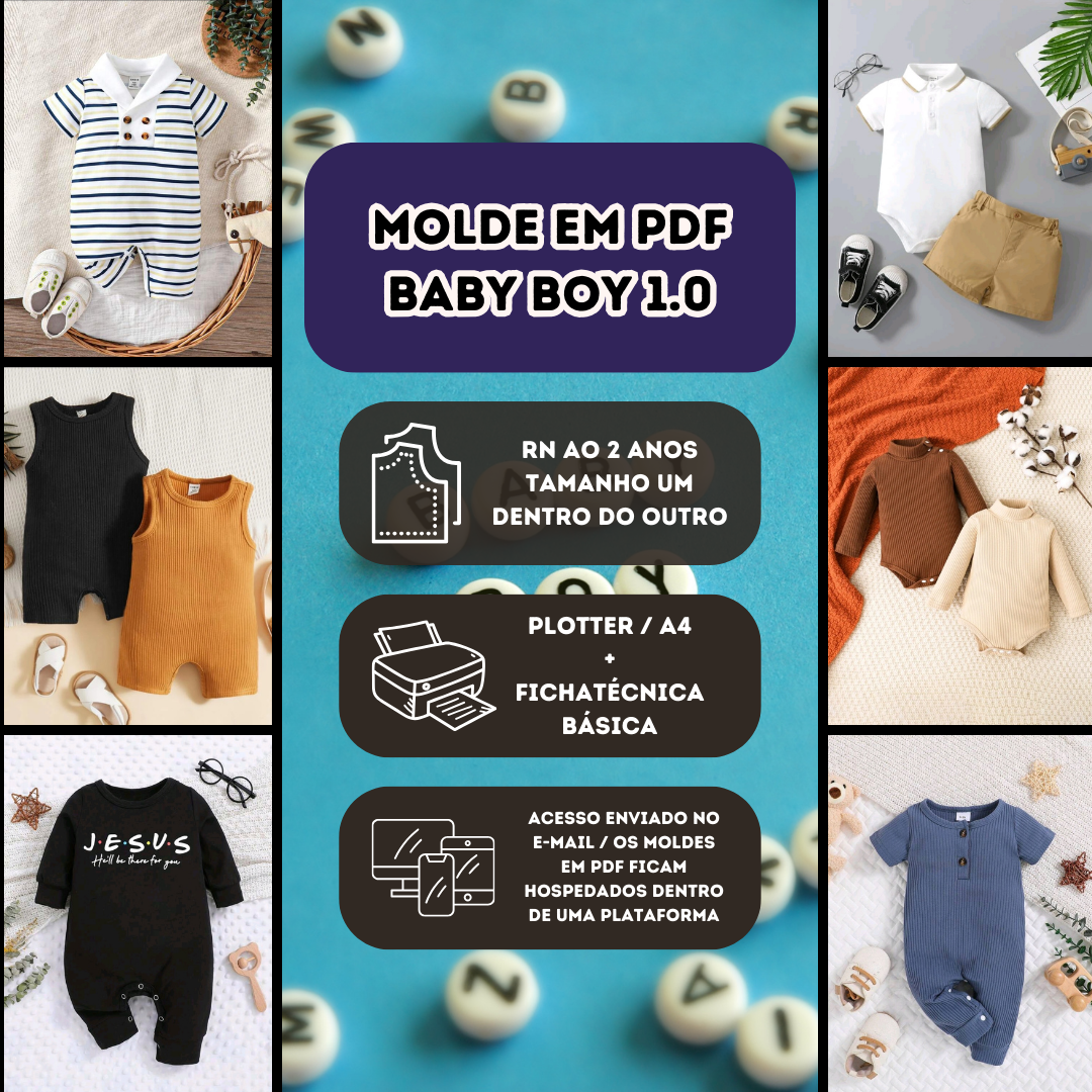 6 por 29,90 [Molde em PDF] - Pacote Baby Boy 1.0 ID 3810464 [RN ao...