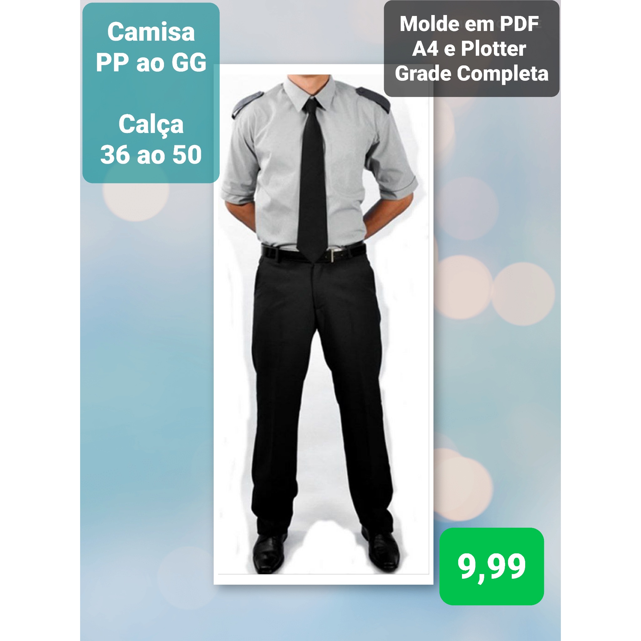 Molde em PDF Camisa e Calça Social Uniforme Profissional - Moldes ...