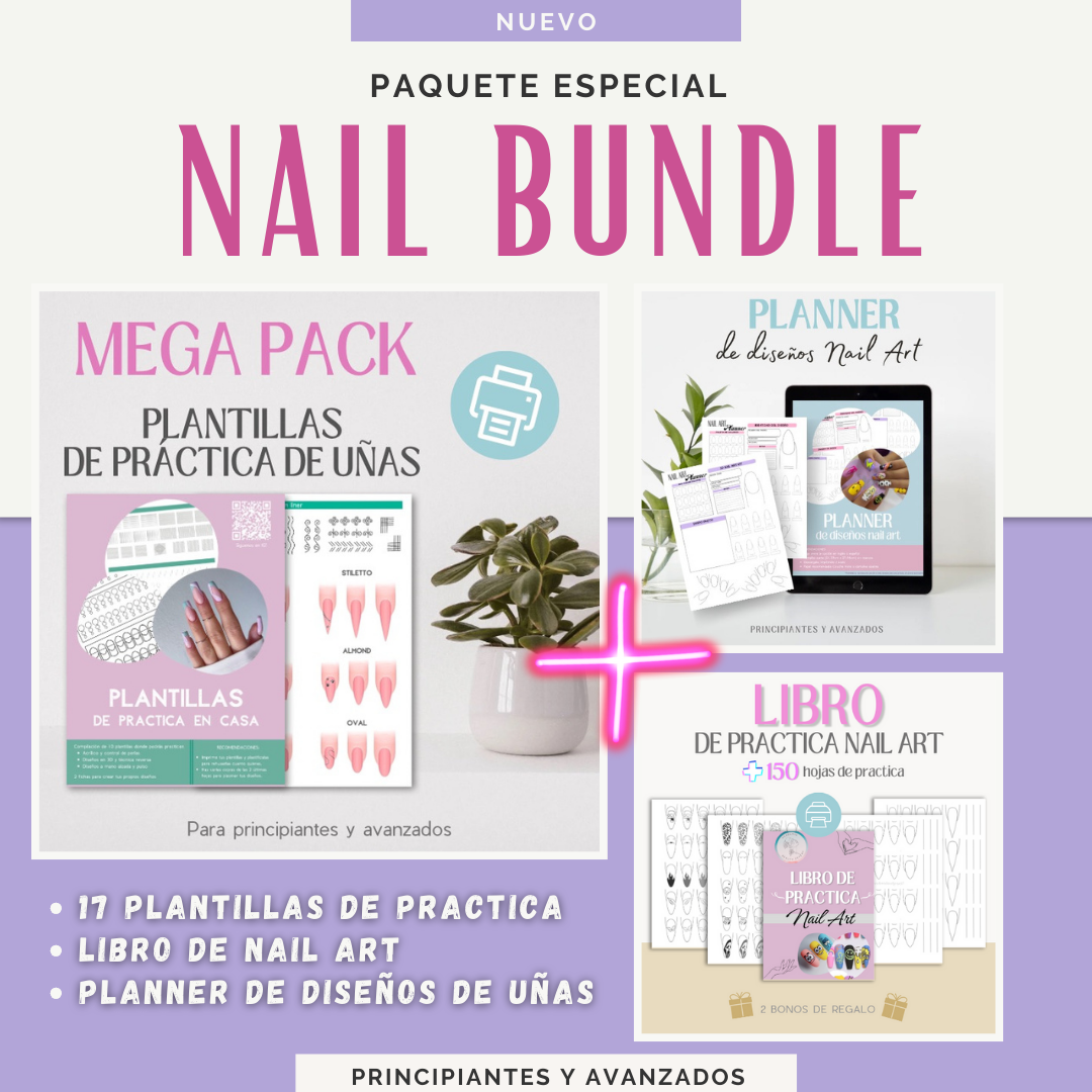 NAIL BUNDLE - Pack de practica de uñas - Giuliana Vivanco | Hotmart