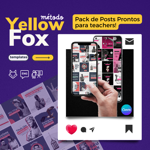 365 Posts para Teachers - Pack Canva - Yellow Fox | Hotmart
