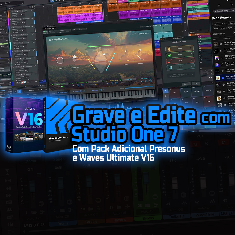 Grave e Edite com StudioOne 7 PRO + Waves V16 - Orion Plugins | Hot...
