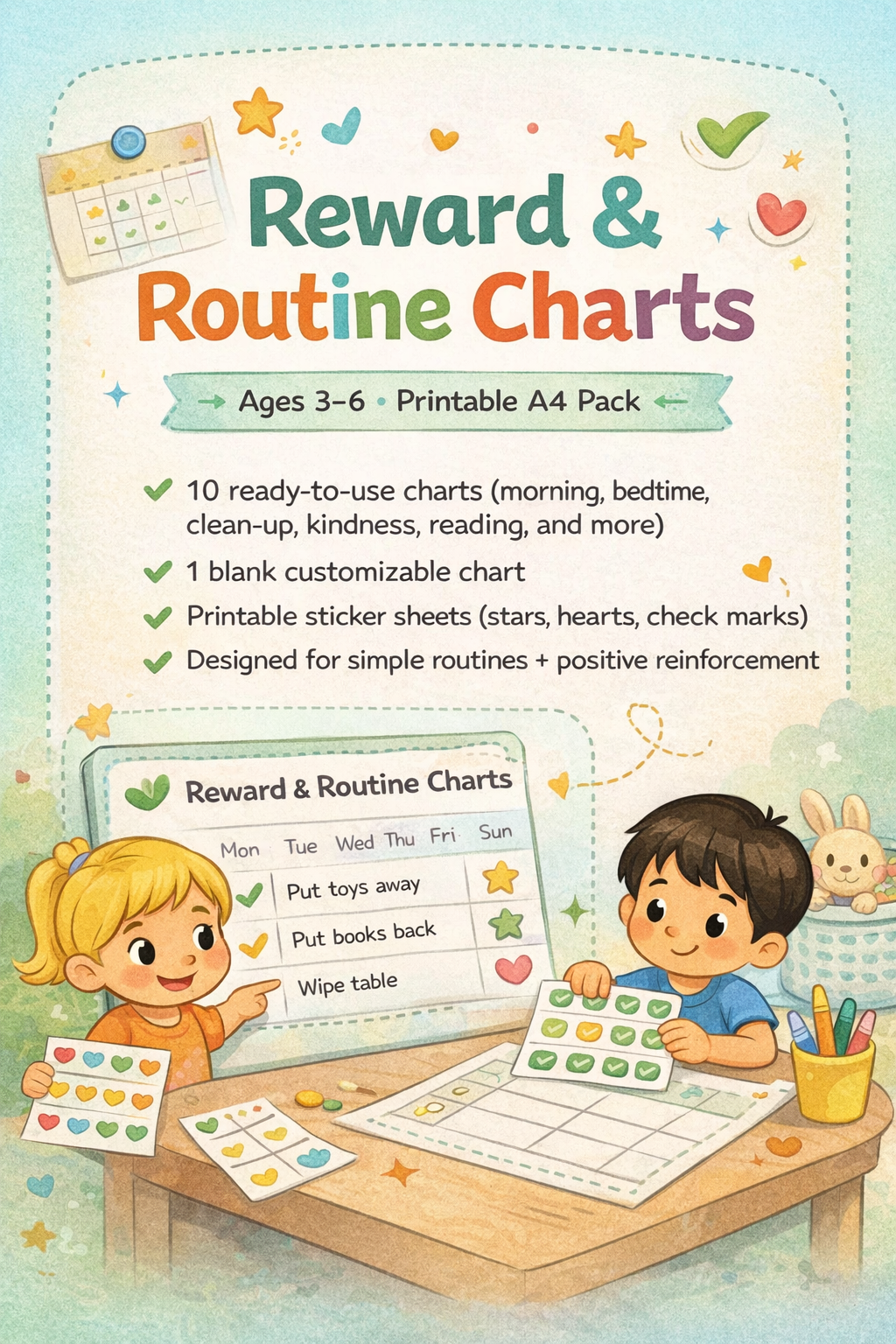 Reward & routines charts - RAIZ DIGITAL STORE | Hotmart