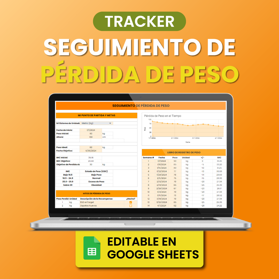 TRACKER: Seguimiento de Pérdida de Peso - Yazmín Dománico | Hotmart