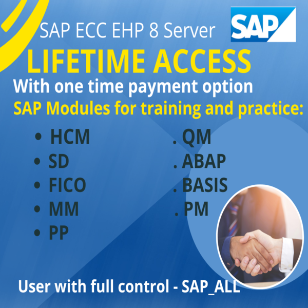 SAP Server Access for Practice & Trainning with Lifetime Access...