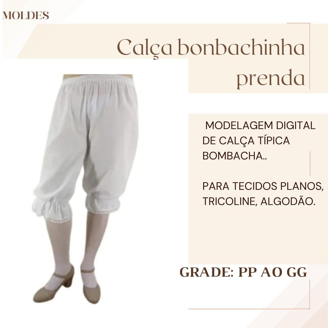 Molde Calça Bombachinha prenda