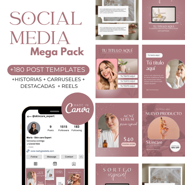 +200 Plantillas editables - Mega Pack Social Media - SARA DELGADO ...