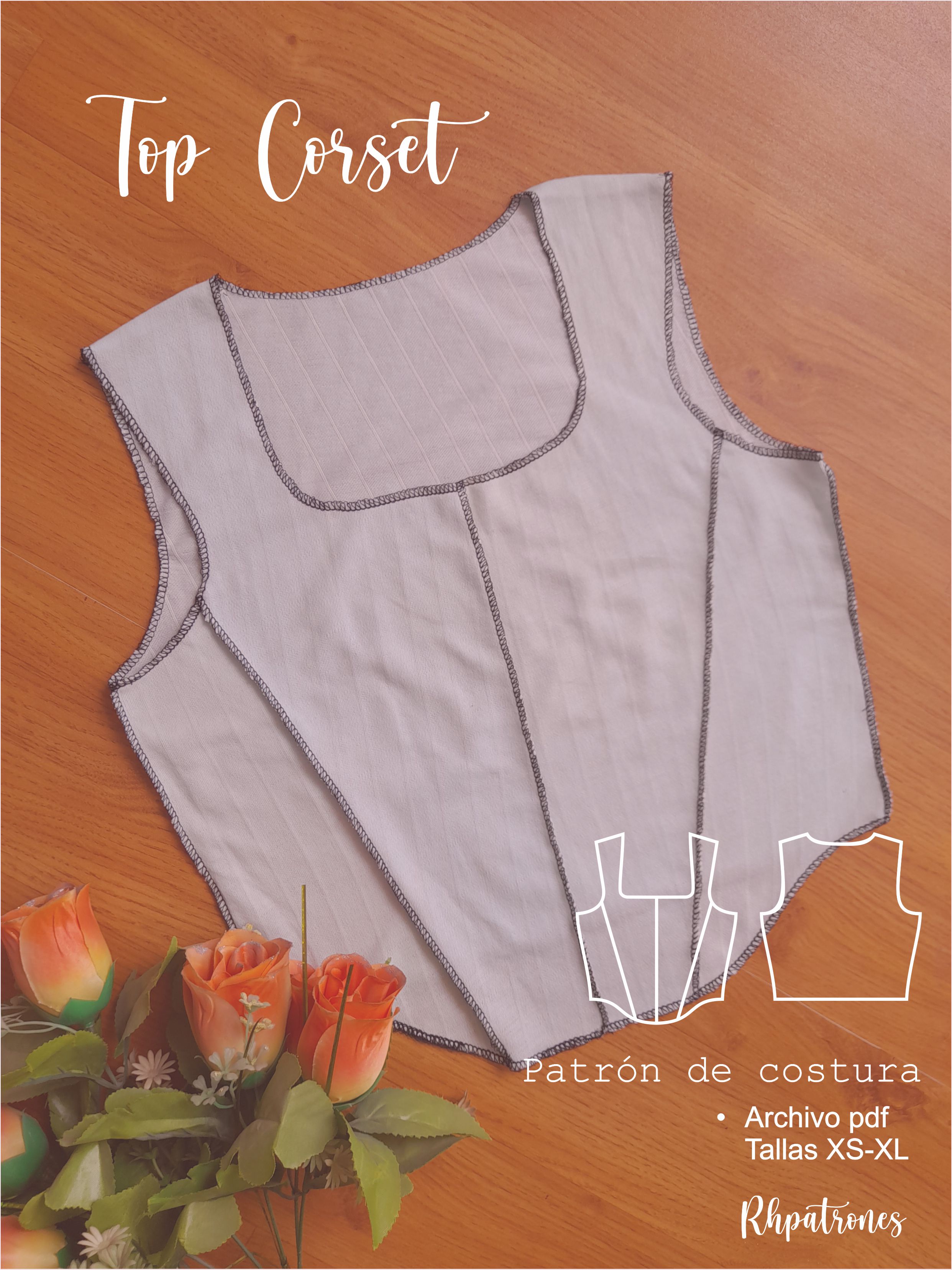 Patrón de costura fácil "Top Corset" - Reyna Herrera | Hotmart