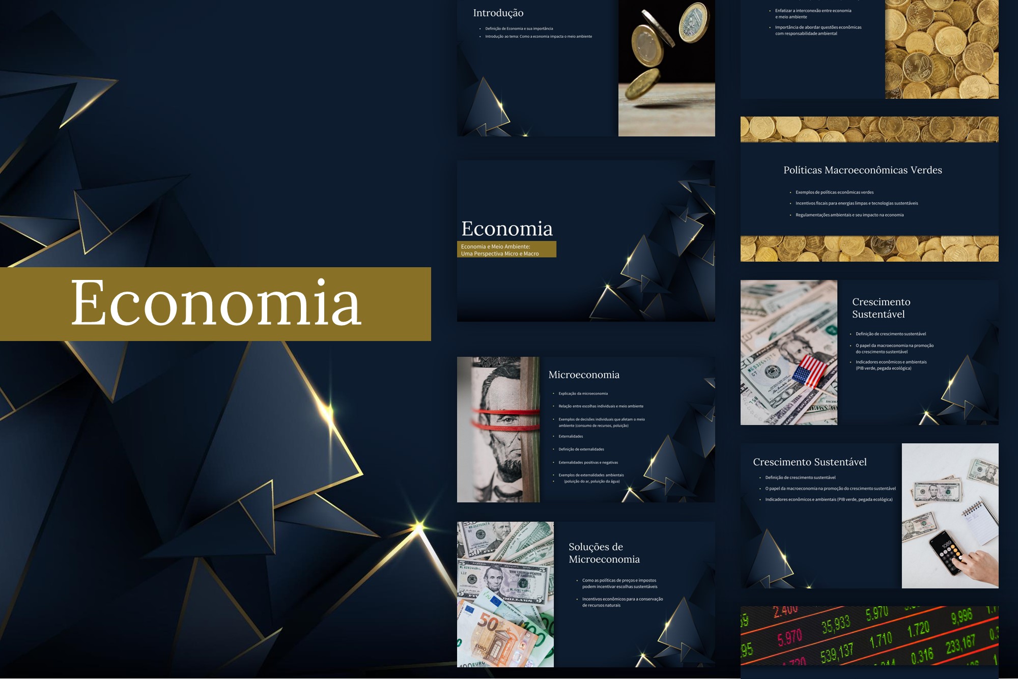 Economia - Template de PowerPoint - Marcelo Setubal | Hotmart