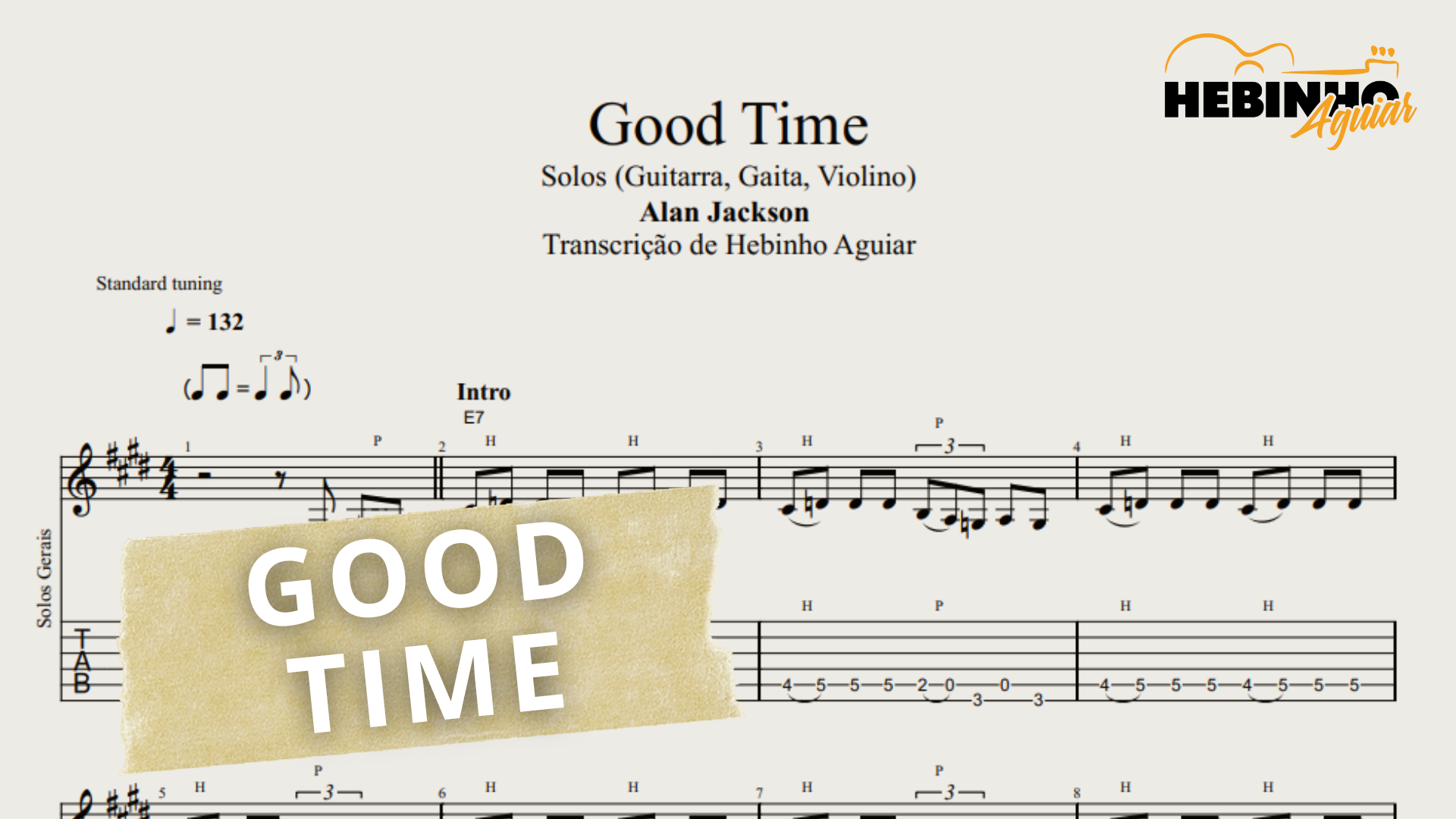 Good Time - Alan Jakcson: Transcrição p/ Guitarra c/ Tablatura + Pa...