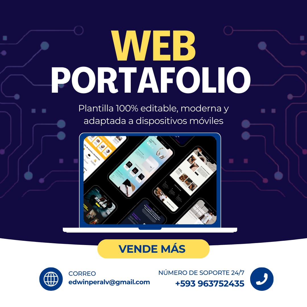 Plantilla de Portafolio Web 100% editable, moderna y profesional ad...