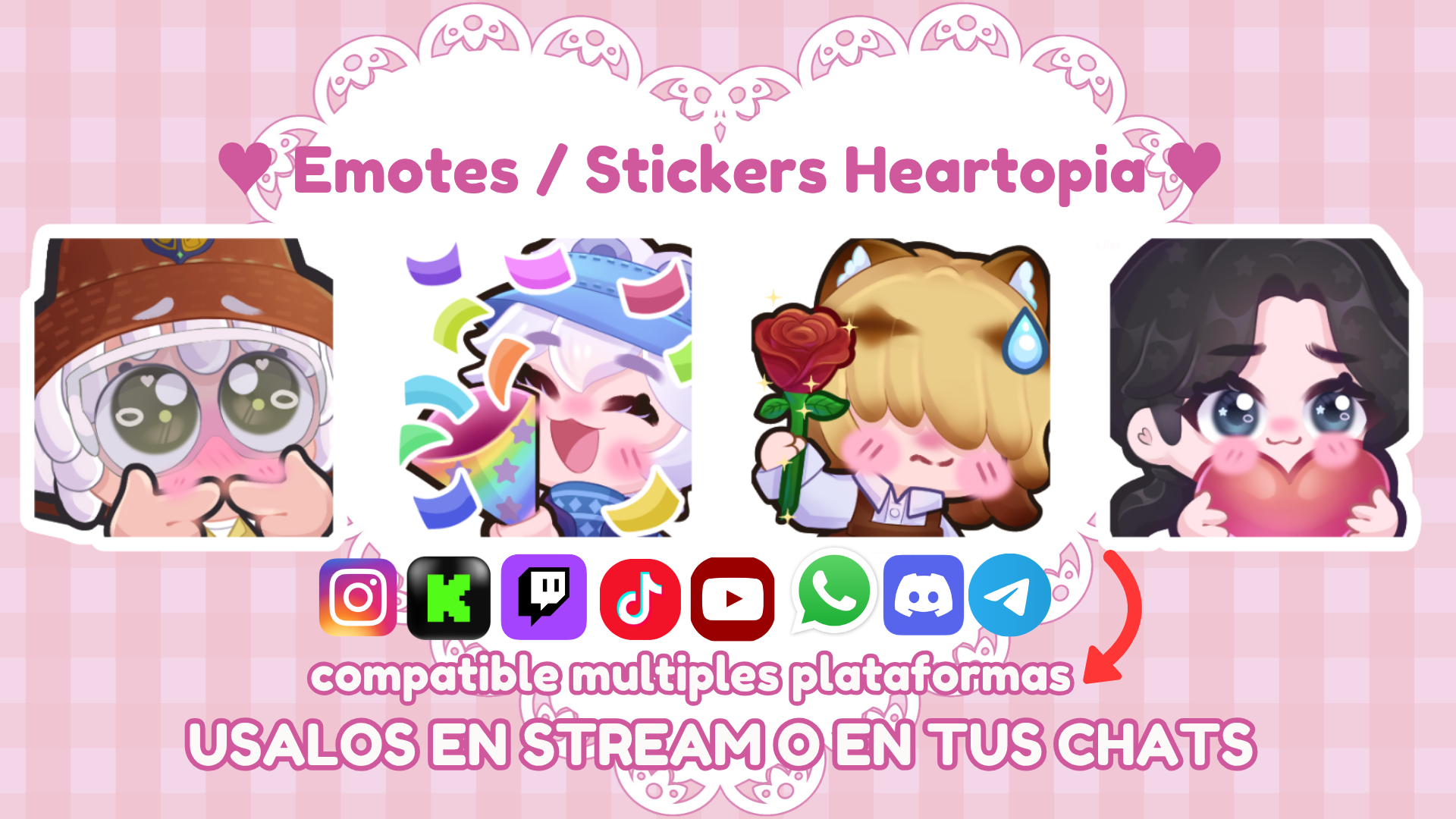 Paquete de Emotes / Stickers | Heartopia ♥ x4