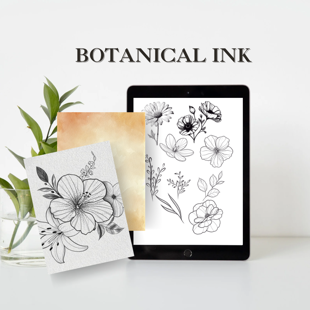 InkFlow Brushes- Pack Flores e Folhas