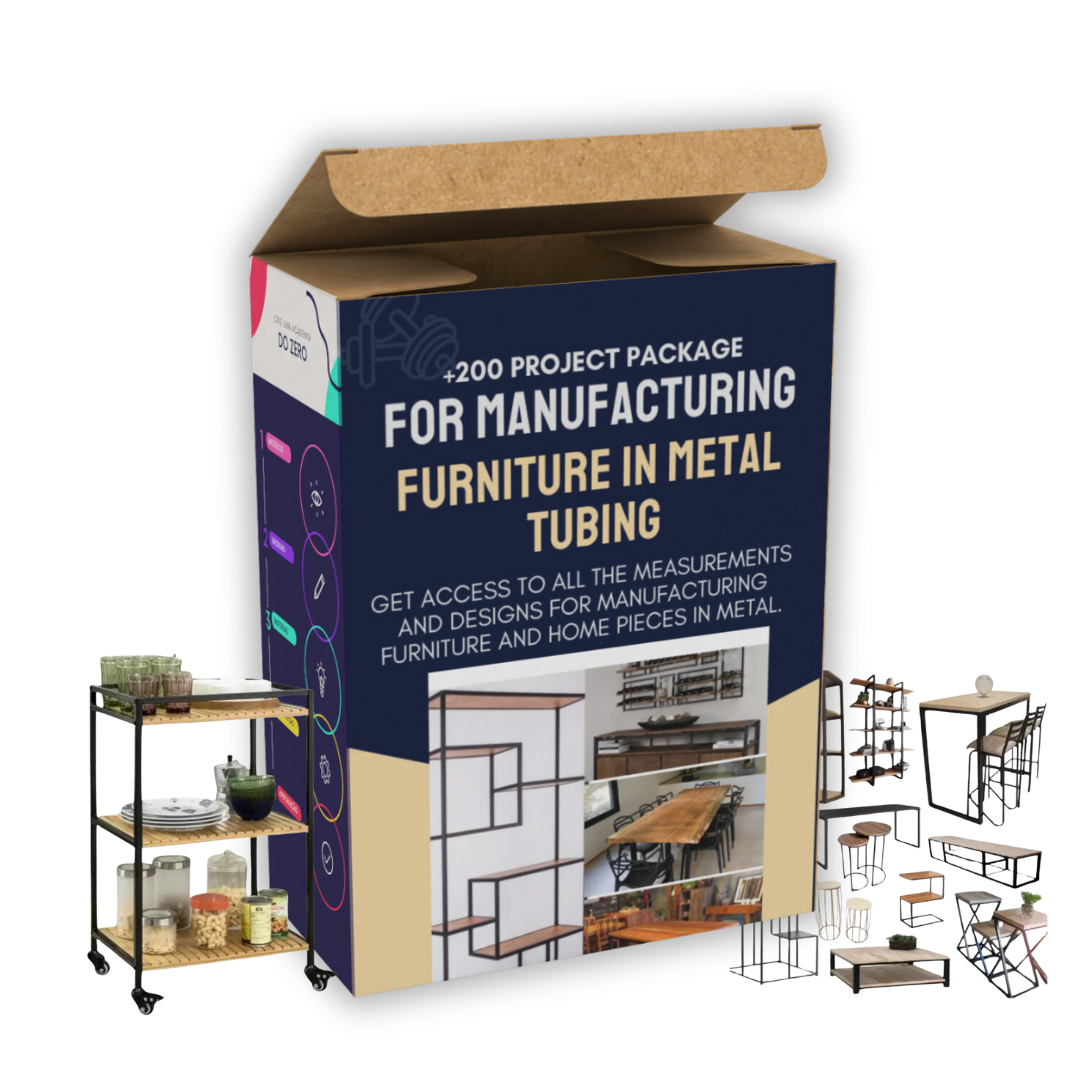 Project package for manufacturing furniture in metal tubing