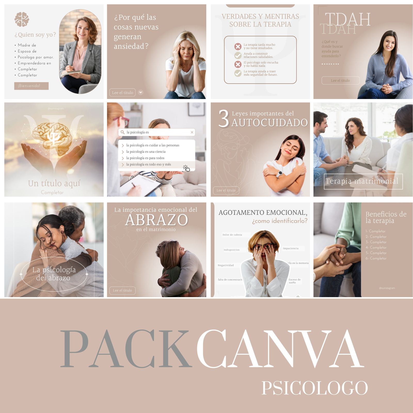 Pack Canva Psicólogo - Vivir de Lanzamiento | Hotmart