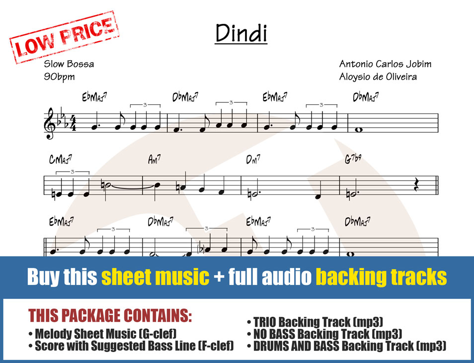 Dindi (Sheet Music + Backing Tracks) - Backing Track Center | Hotmart