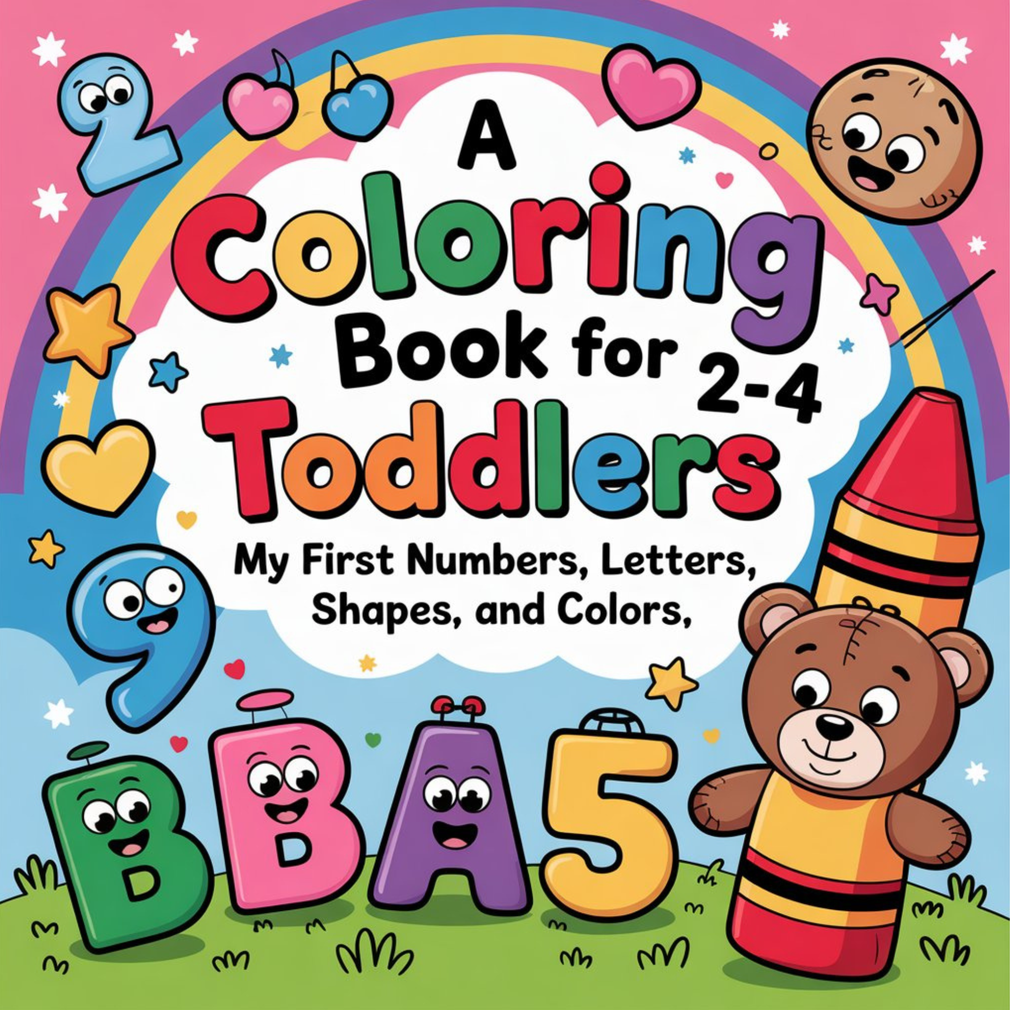 Coloring Book for Toddlers 2–4 Years: My First Numbers, Letters, Sh...
