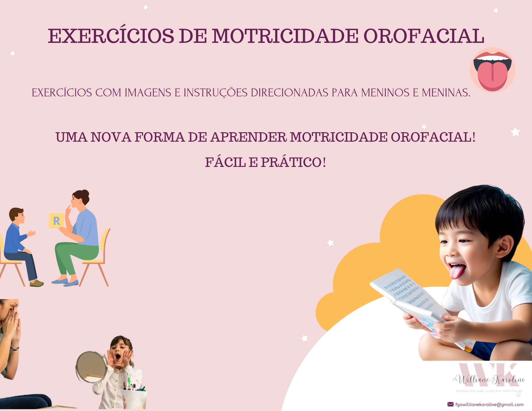 Exercícios para Motricidade Orofacial para Meninos - Fonoaudióloga ...