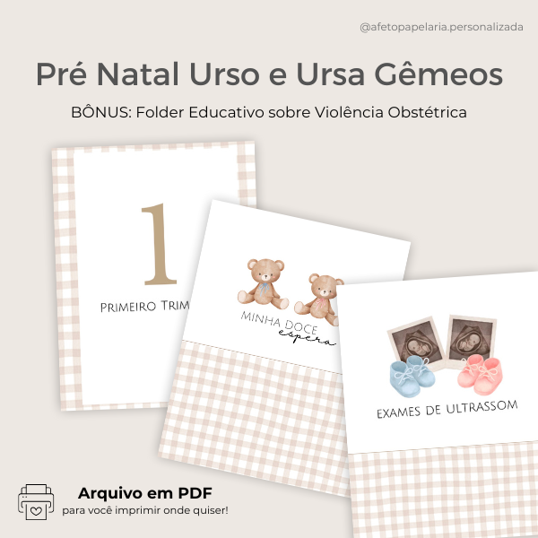 Pré Natal Urso e Ursa Gêmeos - Luana Alonso | Hotmart