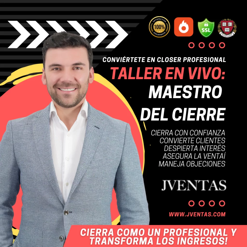 Taller Online - Maestro del Cierre - JVentas | Hotmart