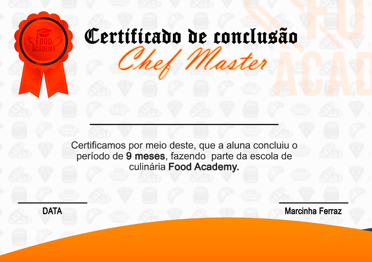 Chef Master - Food Academy - Márcia Régia Ferraz Justino | Hotmart