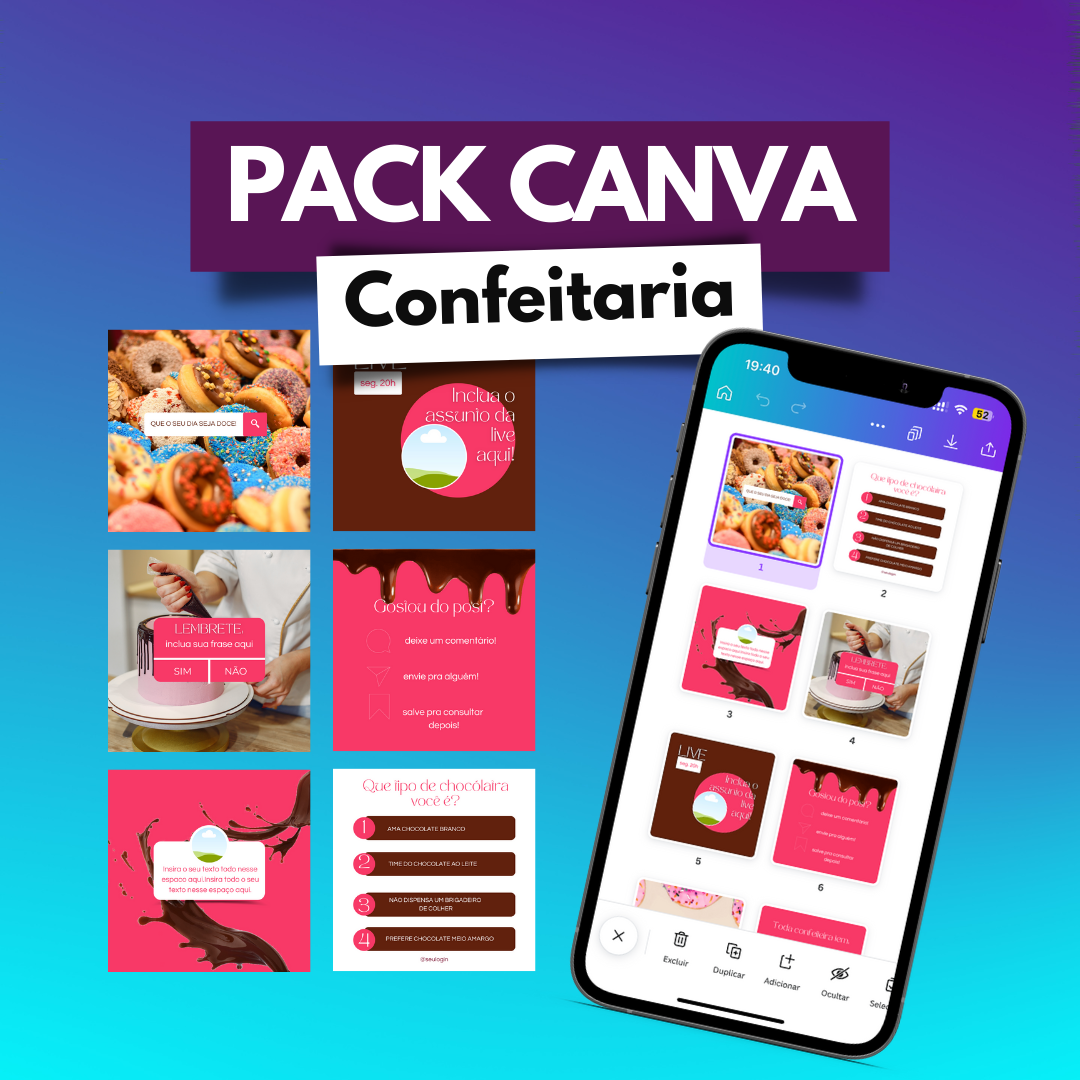 Pack Canva - Confeitaria