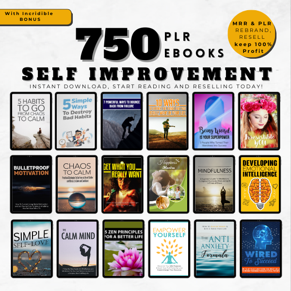 750 PLR EBOOKS - SELF IMPROVEMENT with Bonus