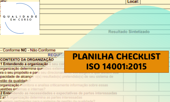 PLANILHA CHECKLIST ISO 14001:2015 - Qualidade em Curso | Hotmart