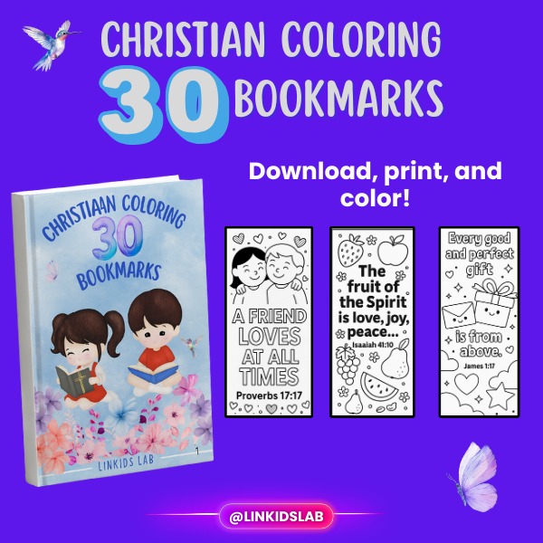 Christian Coloring Bookmarks 30 Printable Designs - LINKIDS LAB