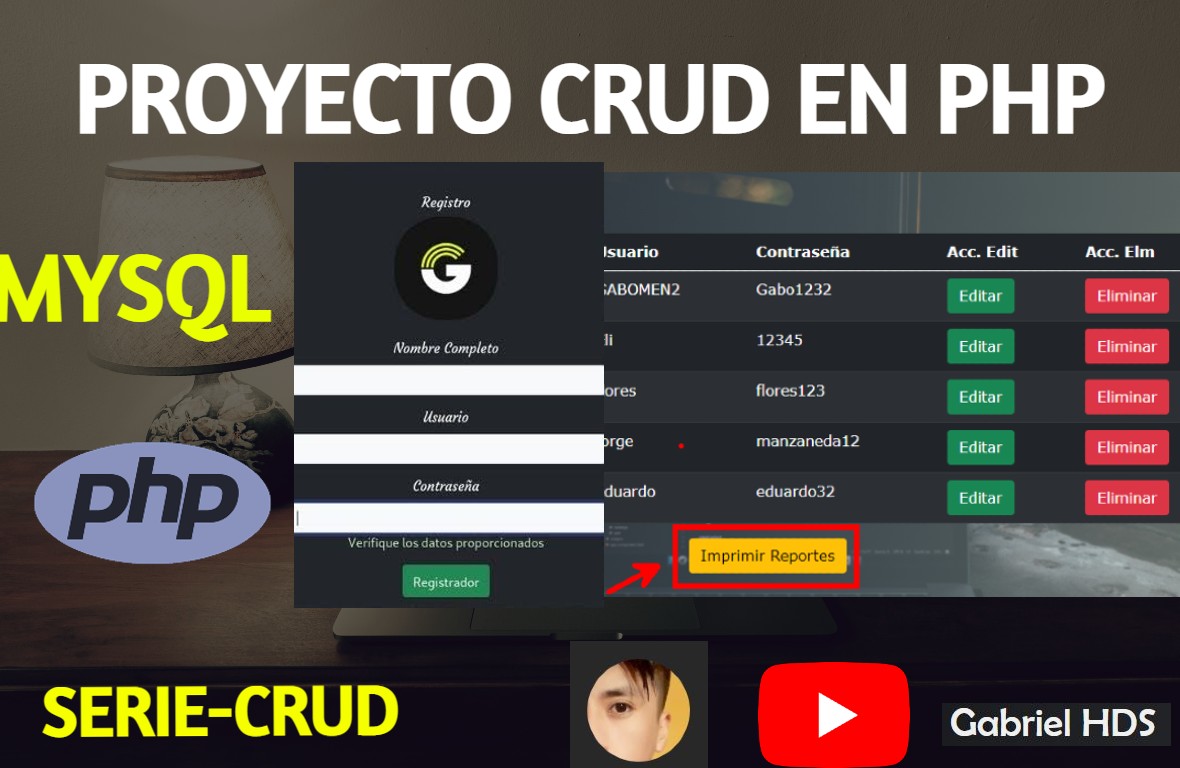 CRUD EN PHP (Login, Crear, Mostrar, Editar, Eliminar, Reportes)(Sis...