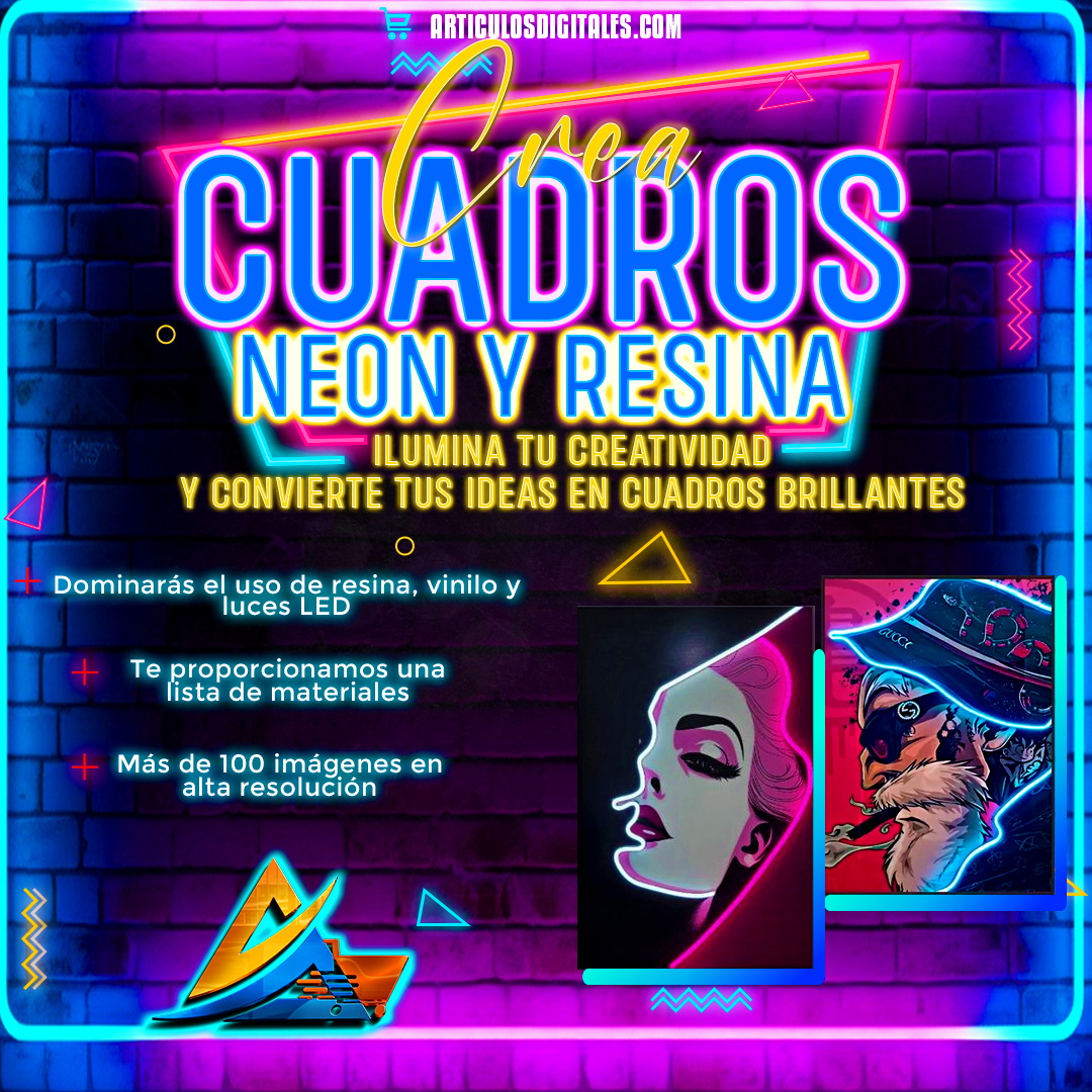 Crea Cuadros Neon y Resina - ARTICULOSDIGITALES.COM | Hotmart