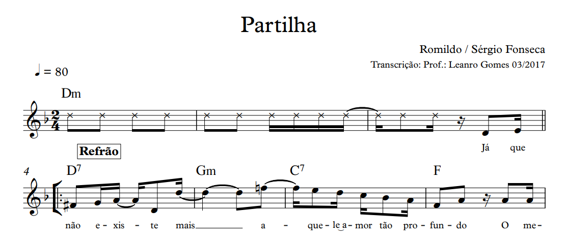 Partitura "Partilha" (samba) - Leandro Gomes | Hotmart