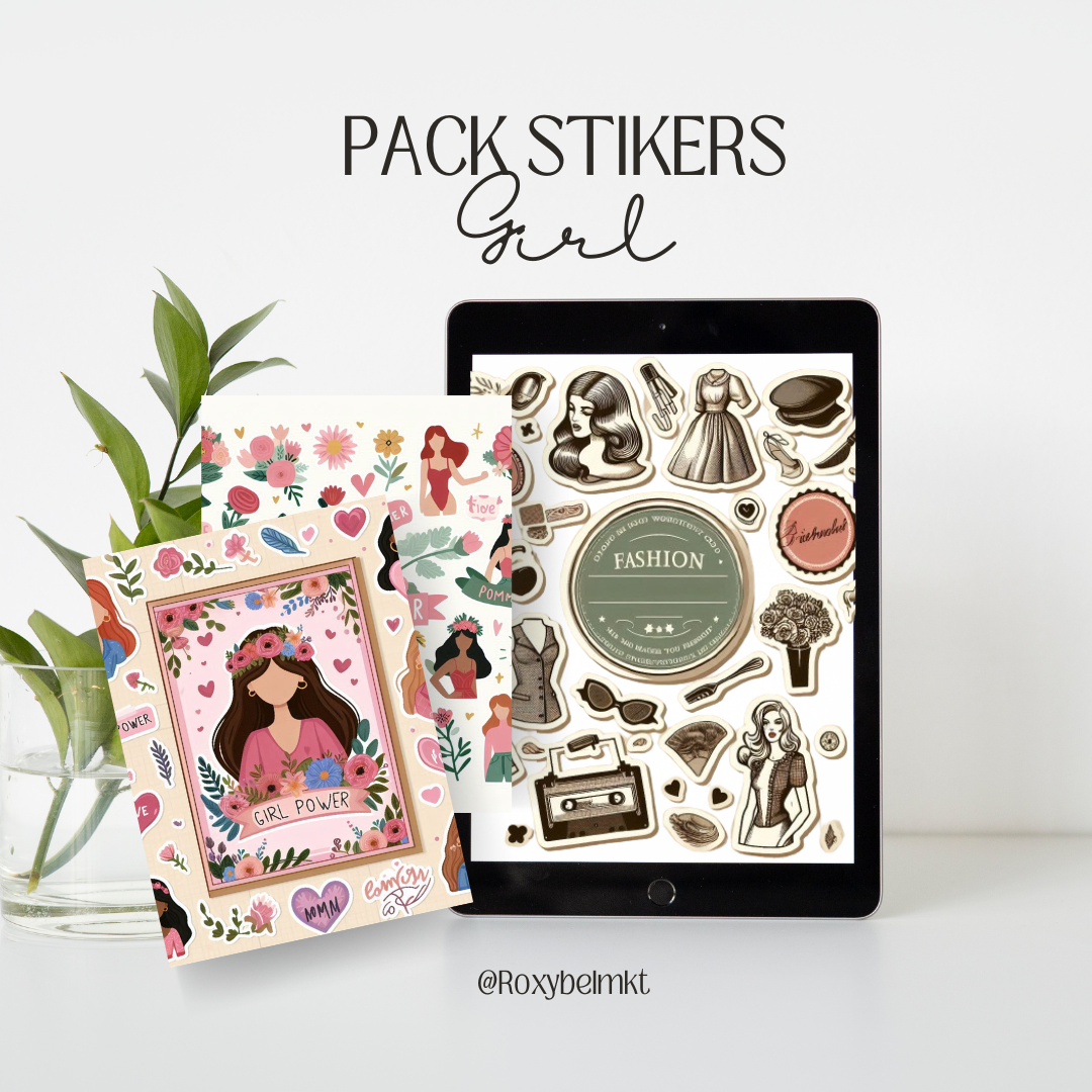 Pack de Stickers Girl (3OO stickers) - ANA NARANJO | Hotmart