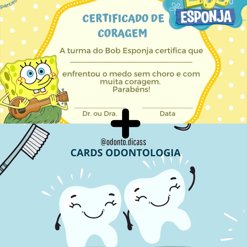 20 Certificados da coragem + 20 CARDS odontologia. - Natália Bubli...