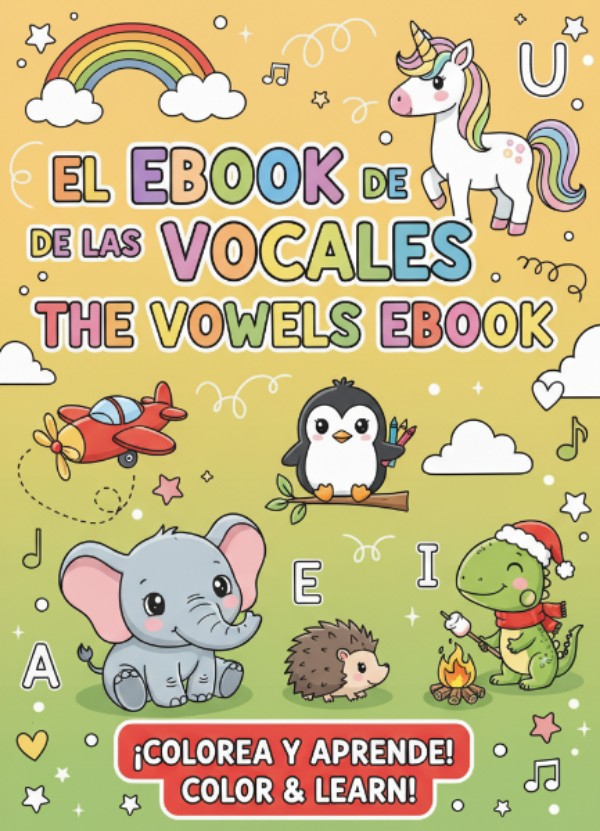 Mi Primer Libro de Colorear Bilingüe: Aprende las Vocales de Forma ...