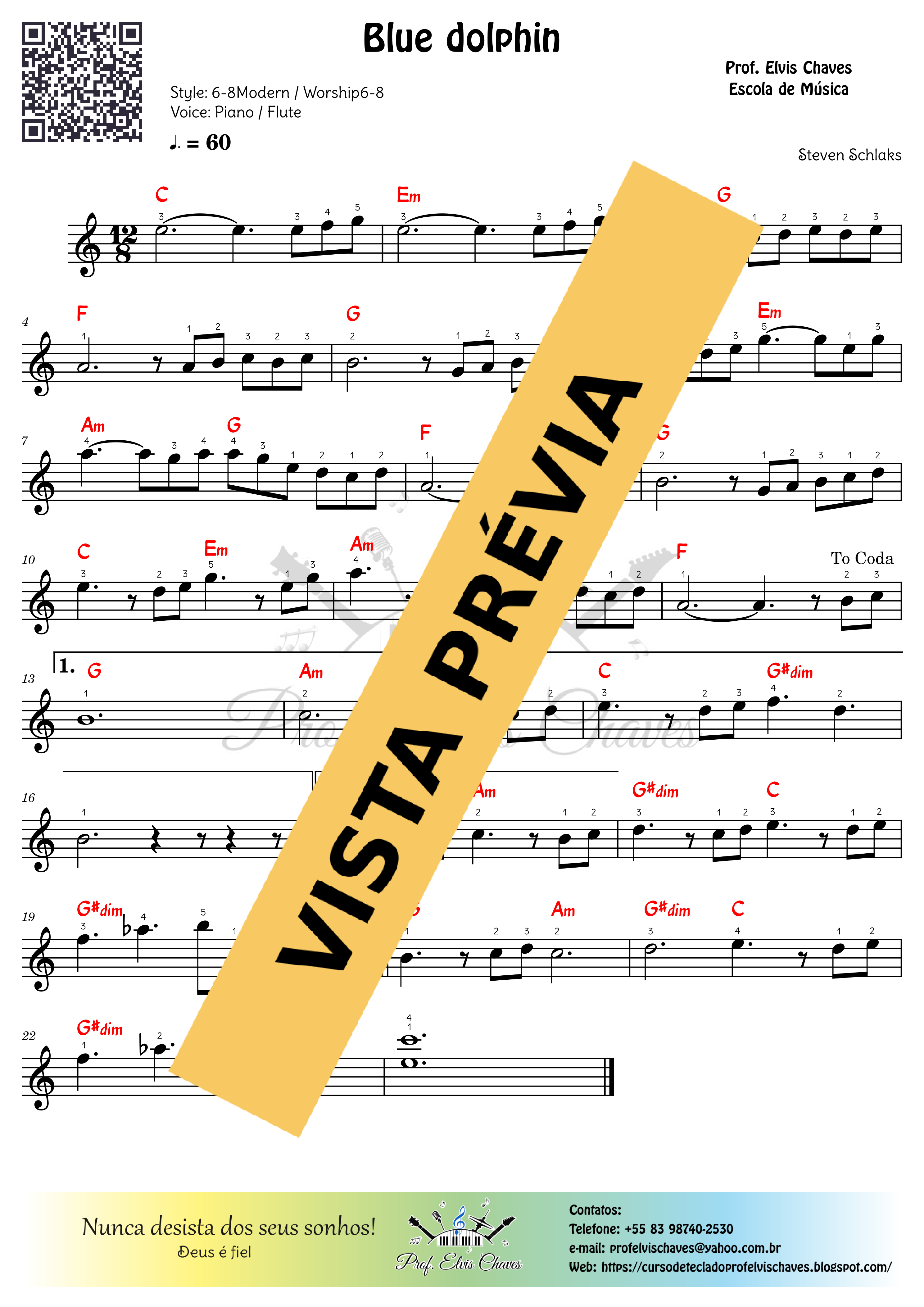 🎼 Blue dolphin - 5865 - Steven Schlaks - Tutorial Partitura e Tecl...