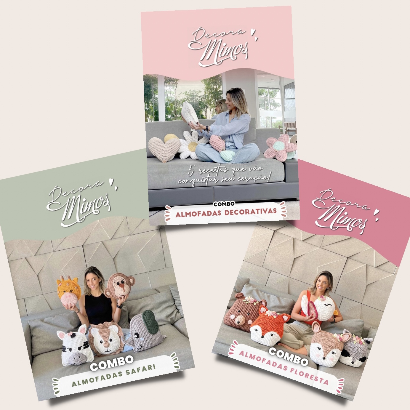 Super COMBO Almofadas Decora Mimos - Decora Mimos - Ana Santi. | Ho...