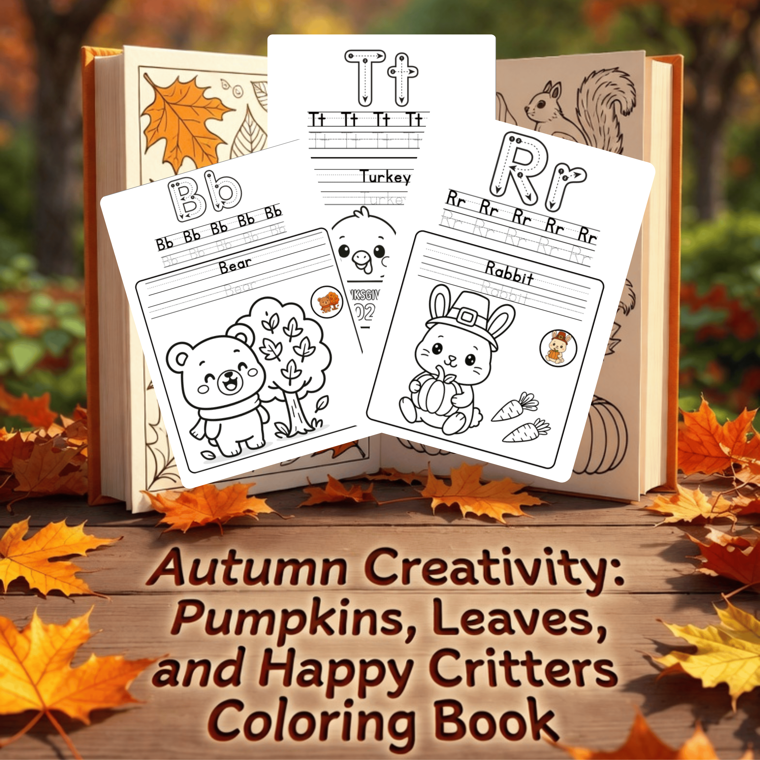 Autumn Creativity: Pumpkins, Leaves, and Happy Critters Coloring Book