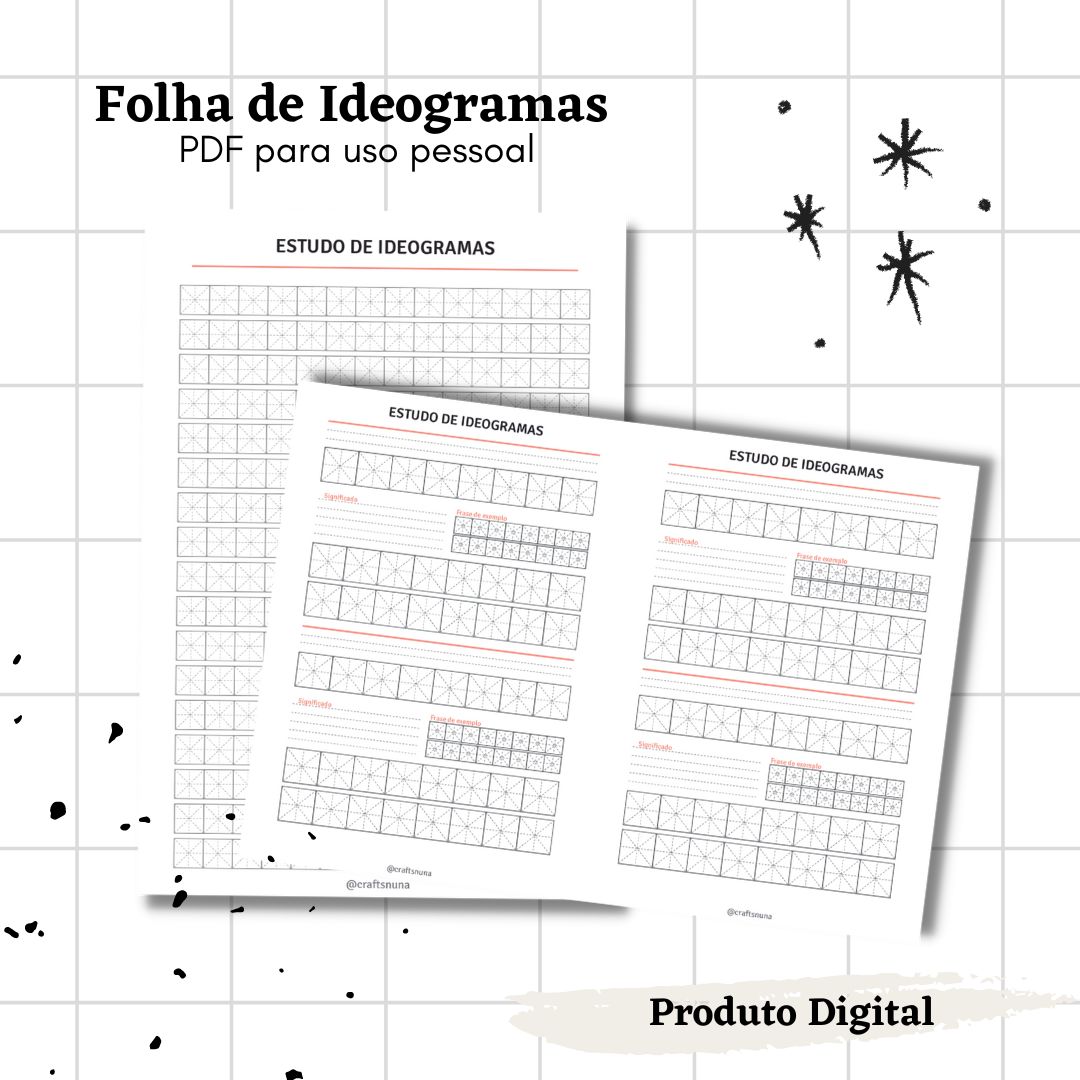 Ideogram Study Sheet - CRAFTSNUNA | Hotmart