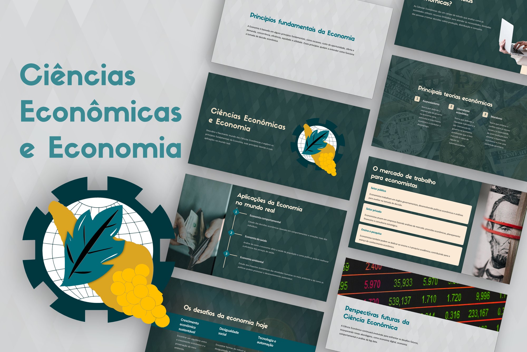 Ciências econômicas - Template de PowerPoint - Marcelo Setubal | Ho...