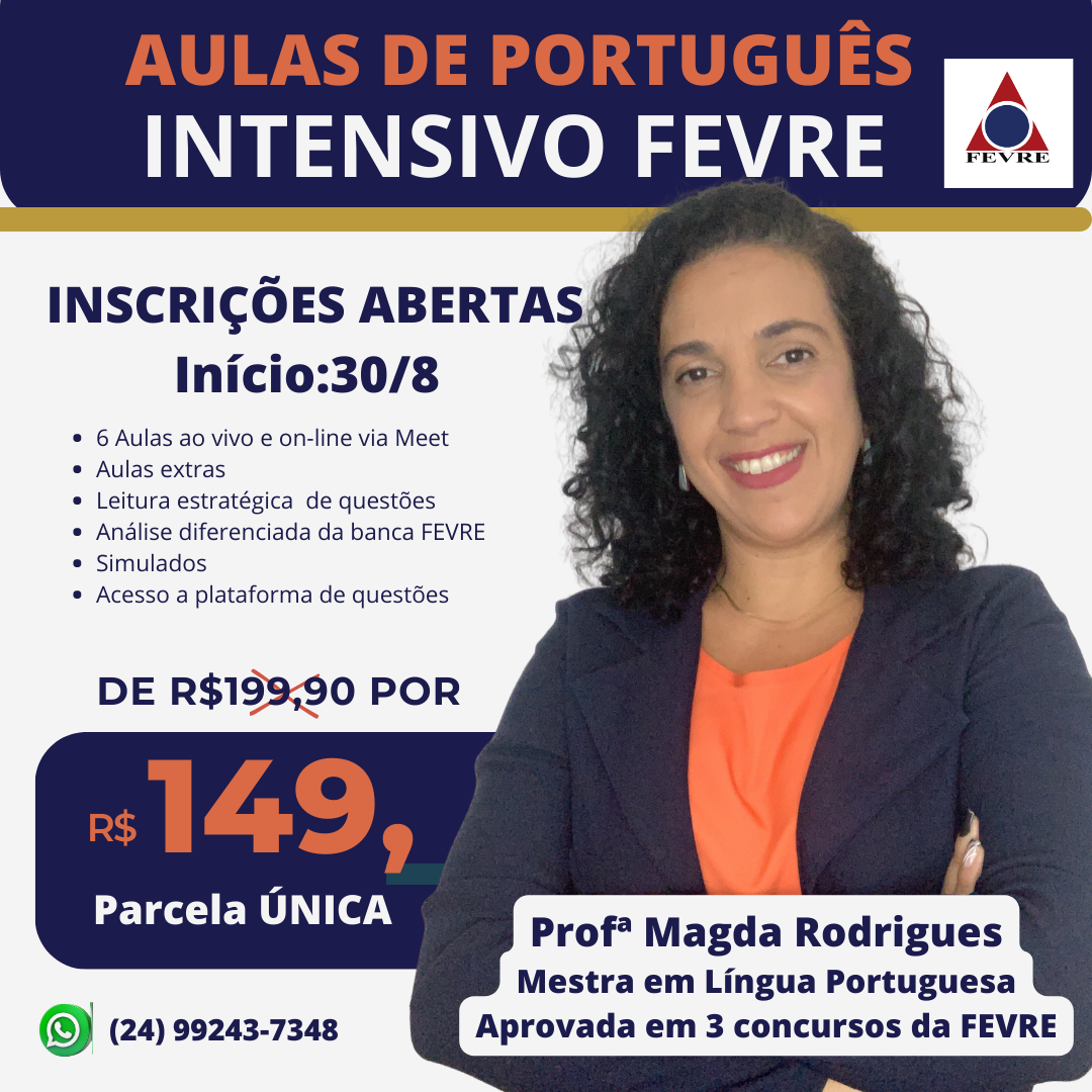 Aulas de Português - Intensivo FEVRE - Magda Rodrigues | Hotmart
