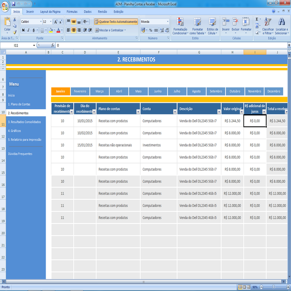 Planilha Excel Completa: Controle de Contas a Pagar e Receber - Org...