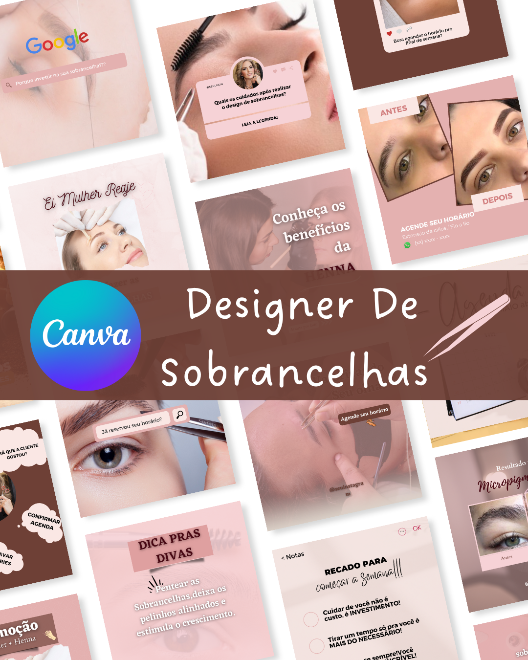 PACK CANVA DESIGNER SOBRANCELHAS - PREMIUM