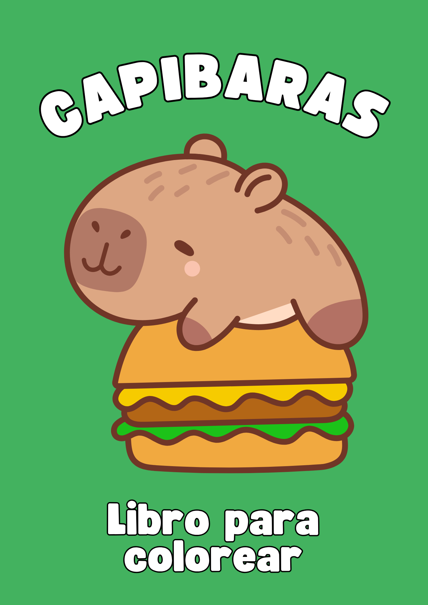 Capibara libro para colorear - Relájate y diviértete - Emily Del S...
