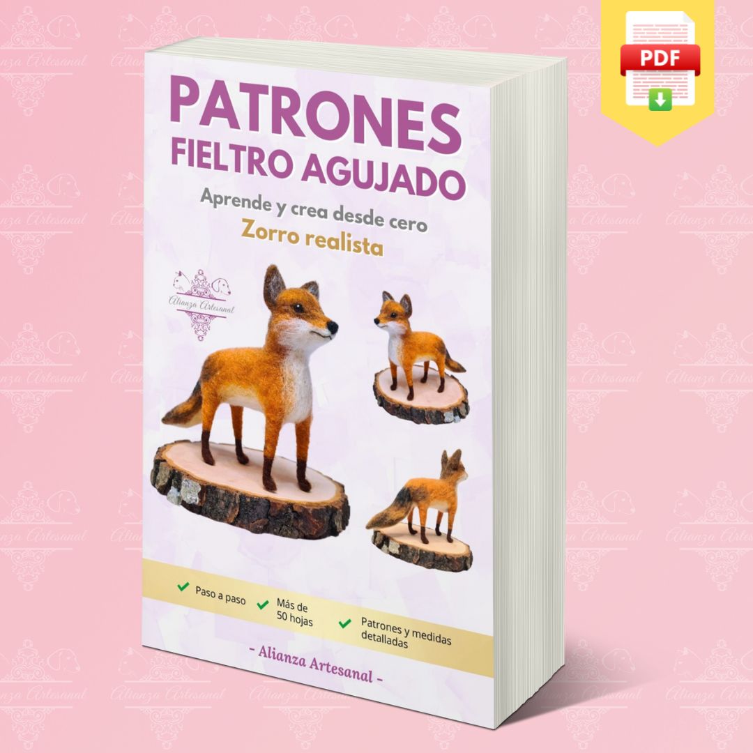 Libro de patrones needle felting PDF Zorro realista - Alianza Artes...