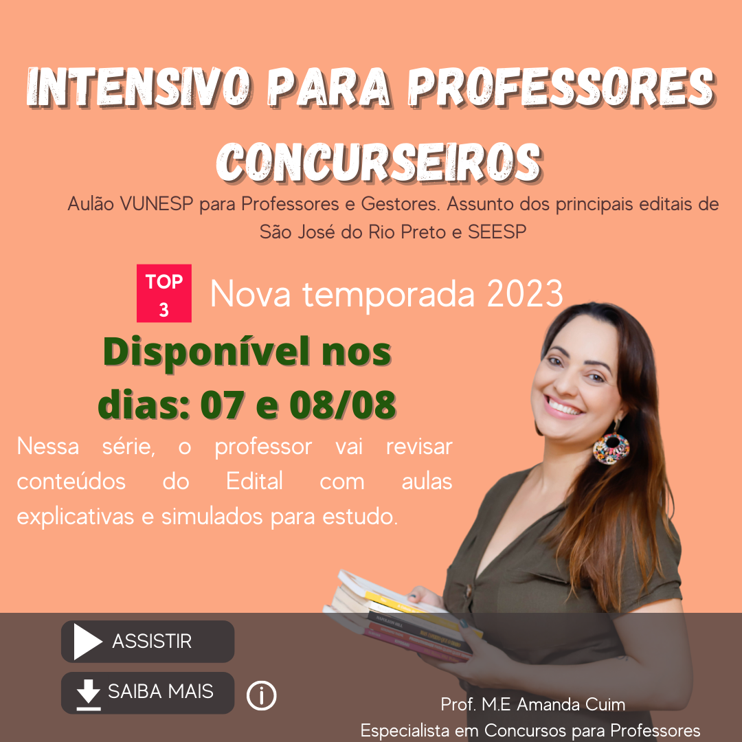 Aulão VUNESP Rio Preto e SEESP - Foco em concurso de Professores e Gestores