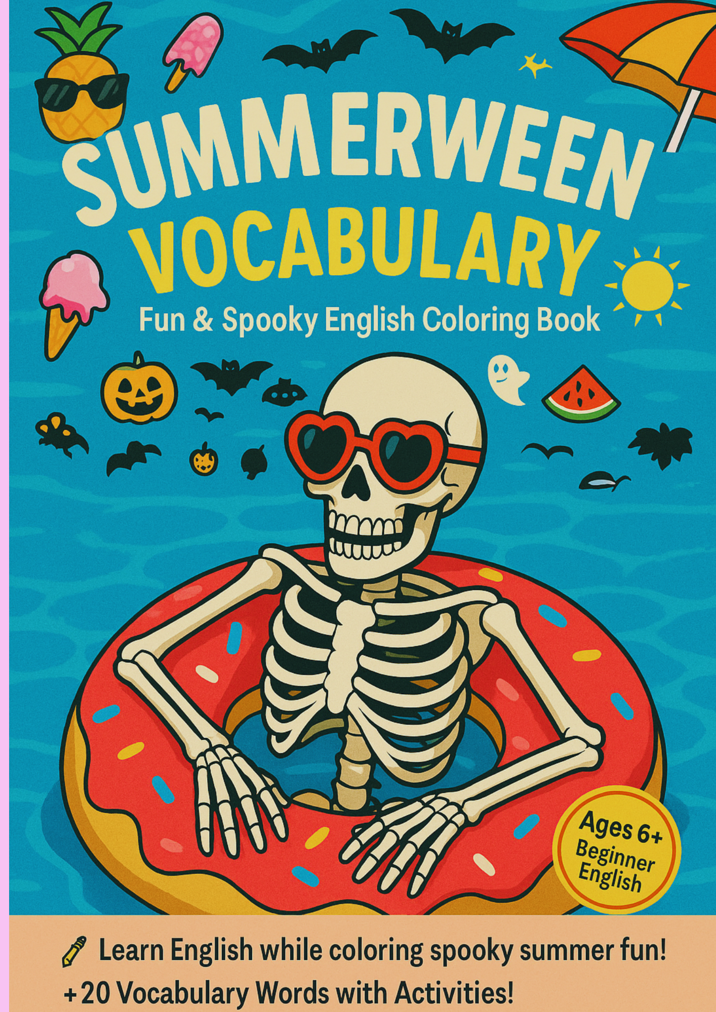 "Spooky Summerween Vocabulary Coloring Book" | Hotmart