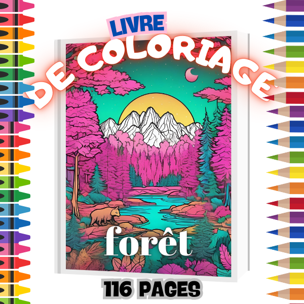 LIVRE DE COLORIAGE FORÊT : DE NOMBREUX ANIMAUX ET SCÈNES AMUSANTS PARMI ...