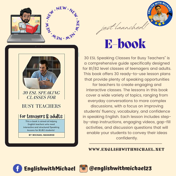 👨‍🏫️ 30 ESL Speaking Classes for Busy Teachers + Free ESL PowerPoint ...