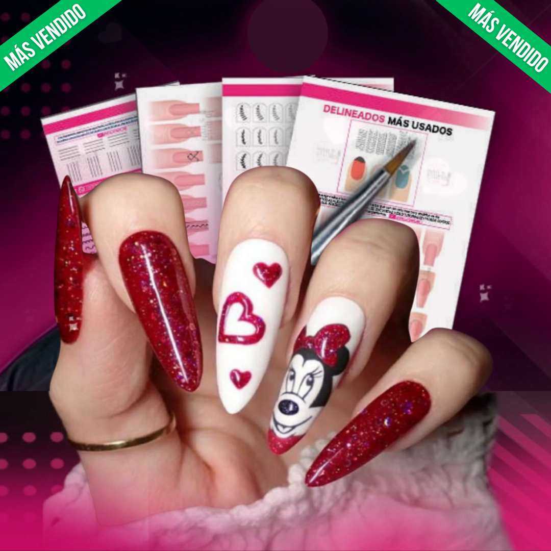 😍💅🏻Kit de Práctica de UÑAS 10 EN 1 - Diseños y Ejercicios de Pul...