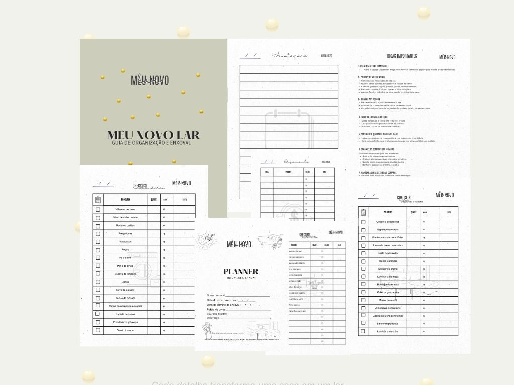 Caderno de Enxoval do Novo Lar – Planner Digital em PDF - Cinthia O...